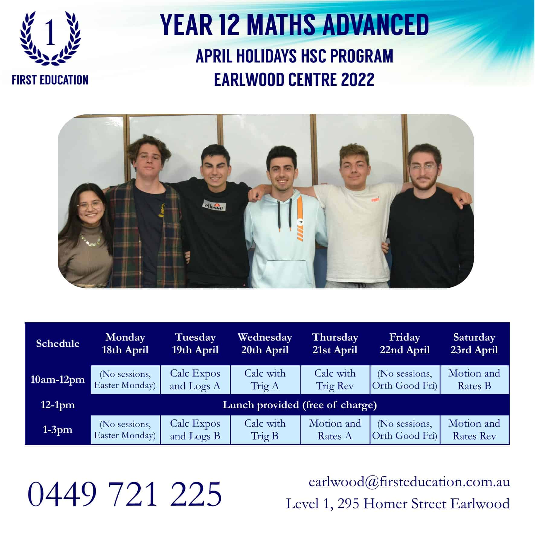 Year 12 Maths Advanced Holidays HSC Program | First Education