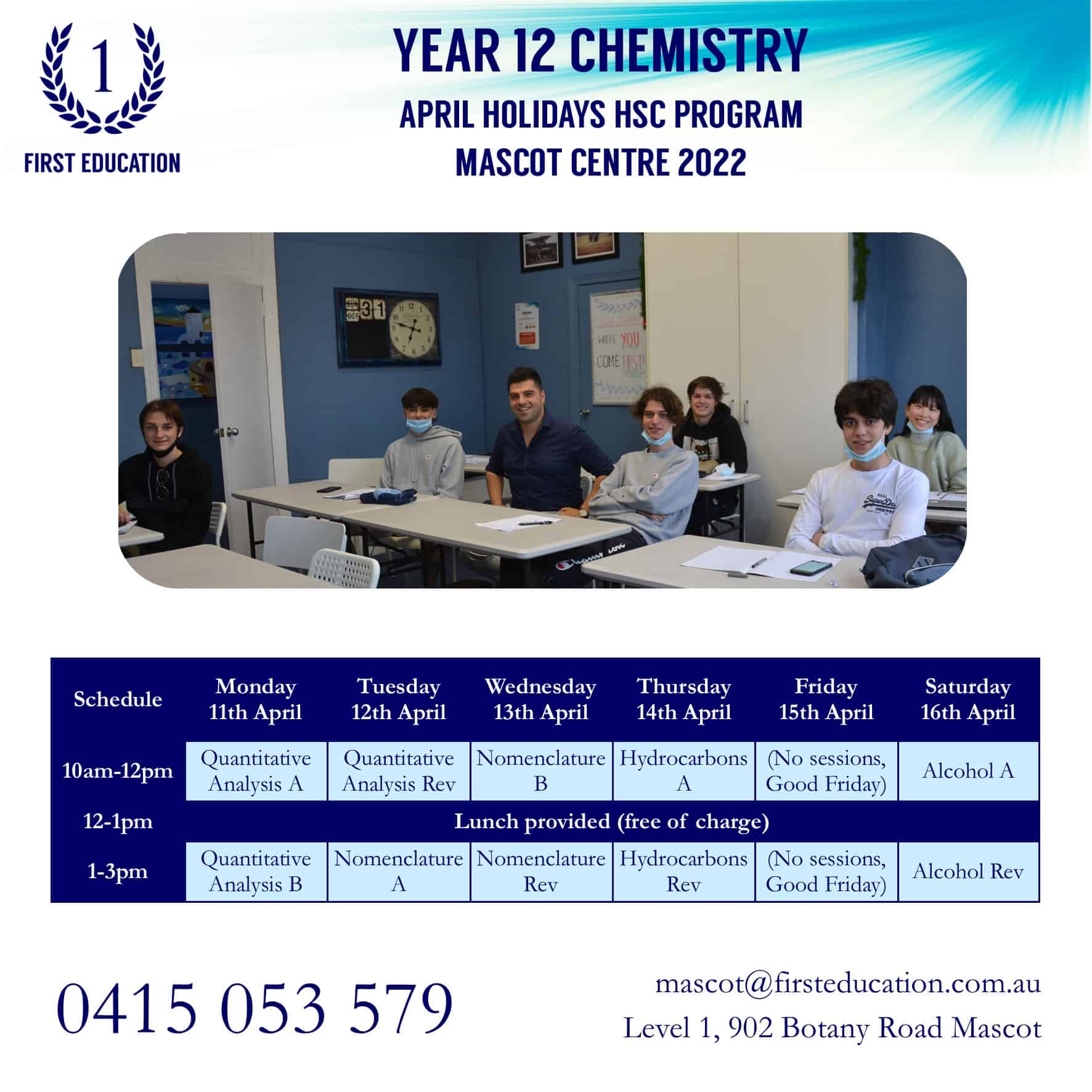 Year 12 Chemistry Holidays HSC Program | First Education